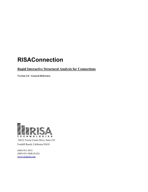 RISAConnection - RISA Technologies