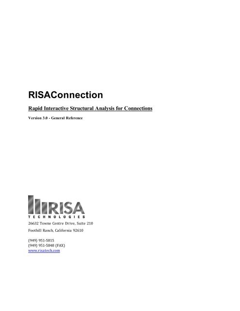 RISAConnection - RISA Technologies