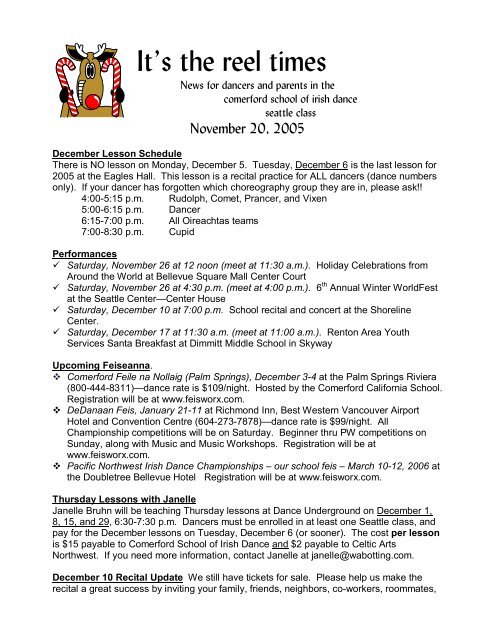 It's the reel times - Tony Comerford School of Dance