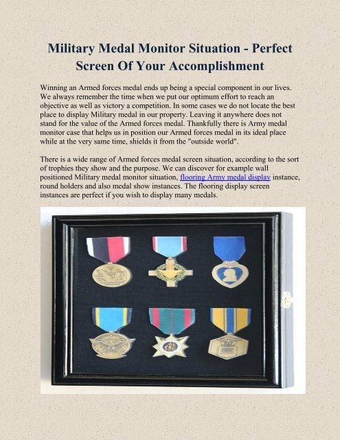 Military Medal Monitor Situation - Perfect Screen Of Your Accomplishment