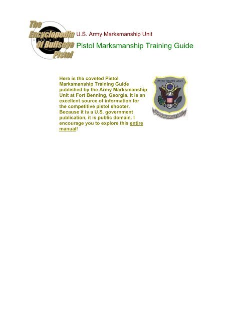 Pistol Marksmanship Training Guide (pdf.)