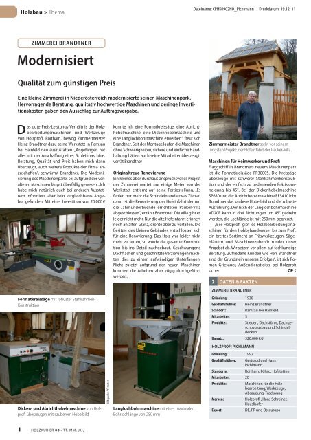 Modernisiert Qualität zum günstigen Preis - Holz-Profi Modernisiert Qualität zum günstigen Preis - Holz-Profi