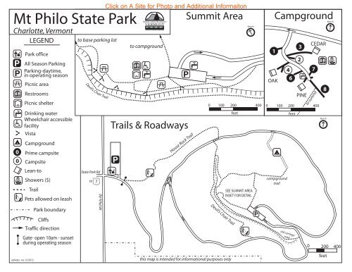 Mt. Philo State Park Interactive Campground Map & Guide