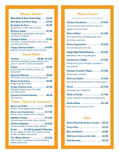 a PDf of this MENU - Valencia Luncheria!