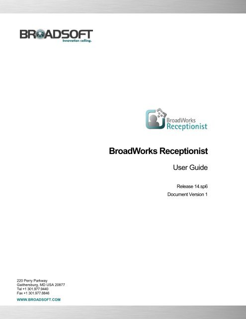 BroadWorks Receptionist User Guide - Resources