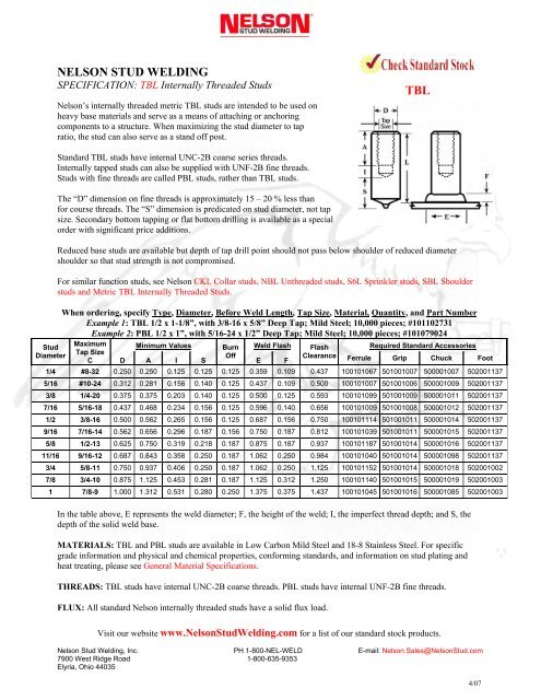 NELSON STUD WELDING SPECI