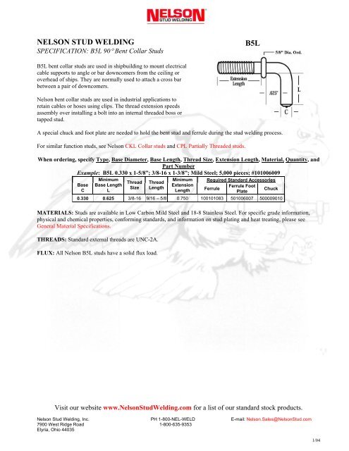 NELSON STUD WELDING SPECI