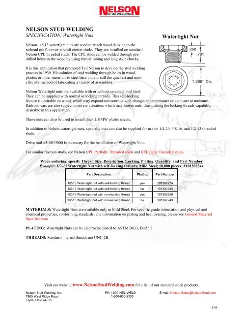 NELSON STUD WELDING SPECI