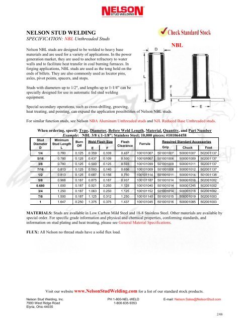 NELSON STUD WELDING SPECI