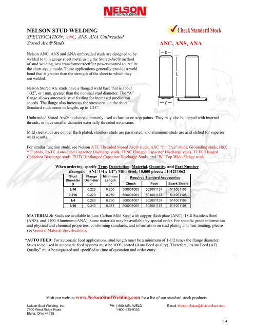 NELSON STUD WELDING SPECI