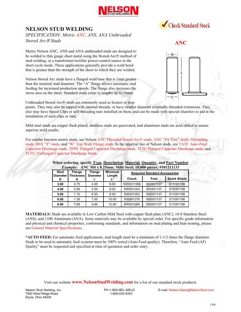 NELSON STUD WELDING SPECI