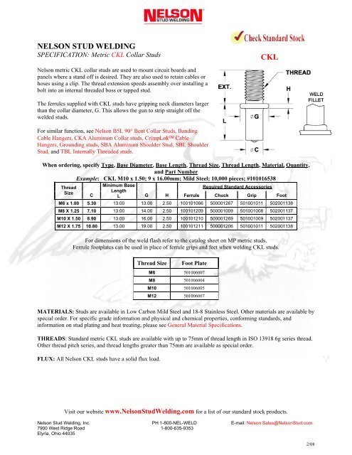 NELSON STUD WELDING SPECI