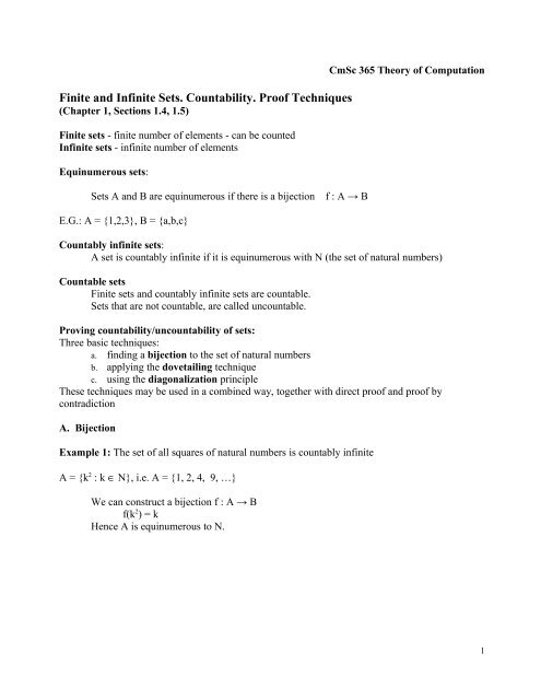 CmSc 365 Theory of Computation