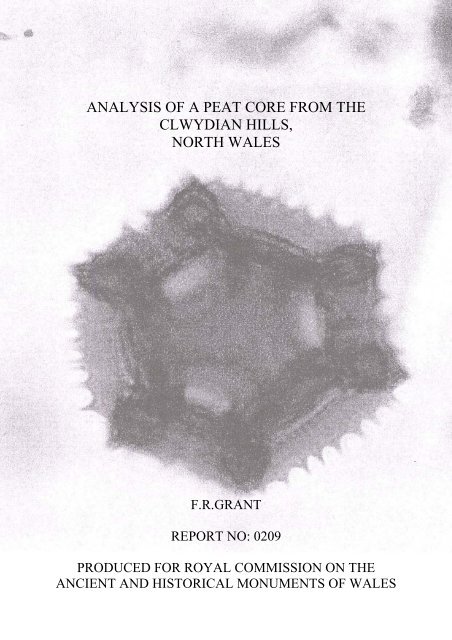 analysis of a peat core from the clwydian hills, north wales - Royal ...