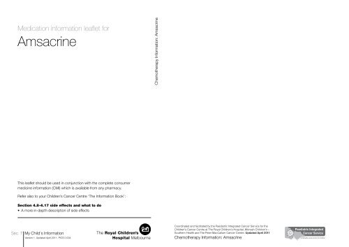 Amsacrine - Paediatric Integrated Cancer Service