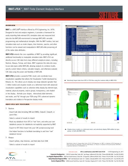 IMAT+FEA brochure - ATA Engineering