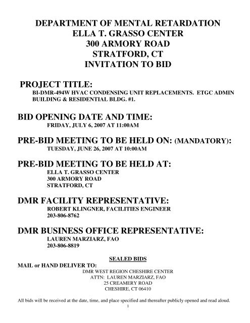 bid openin - Connecticut Department of Administration Services