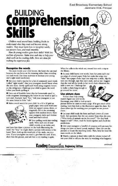 Comprehension Skills - Levittown Public Schools