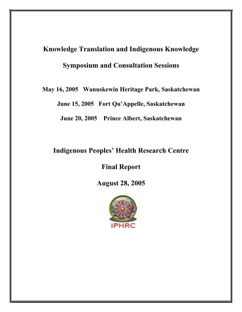 Knowledge Translation and Indigenous Knowledge ... - iphrc