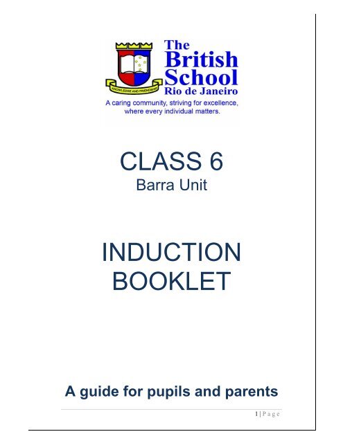 CLASS 6 INDUCTION BOOKLET - The British School