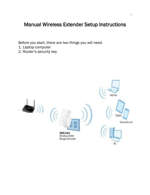 Manual Wireless Extender Setup Instructions