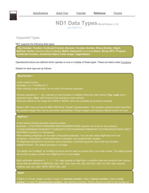 ND1 Reference: Data Types - Naive Design