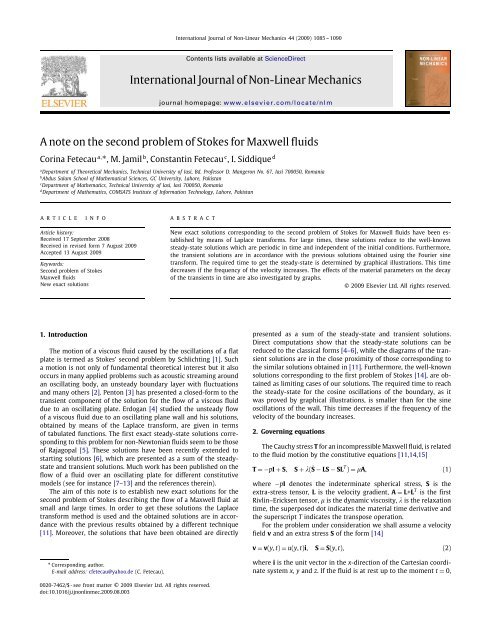 A note on the second problem of Stokes for Maxwell fluids