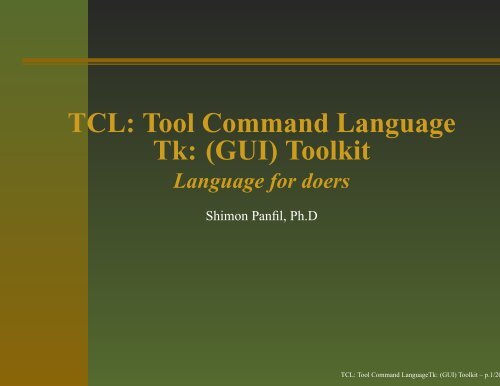 Tcl Tool Command Language Tk Gui Toolkit