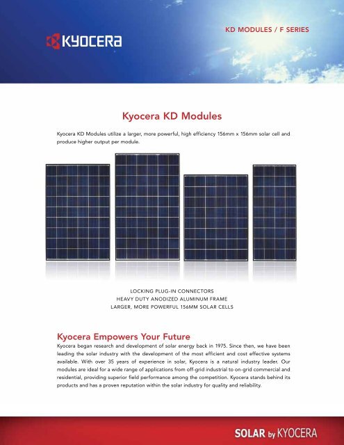 Kyocera KD Modules - Clean Fuel Connection