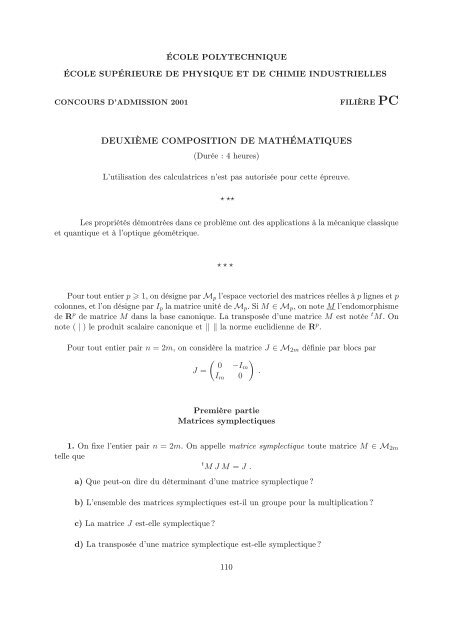Le sujet - Bibmath