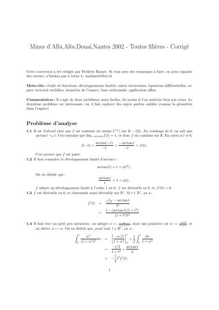 CorrigÃ© - Bibmath