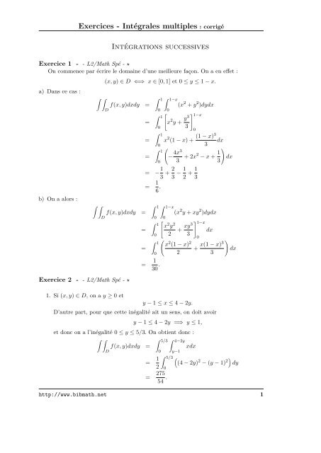 CorrigÃ©s - Bibmath