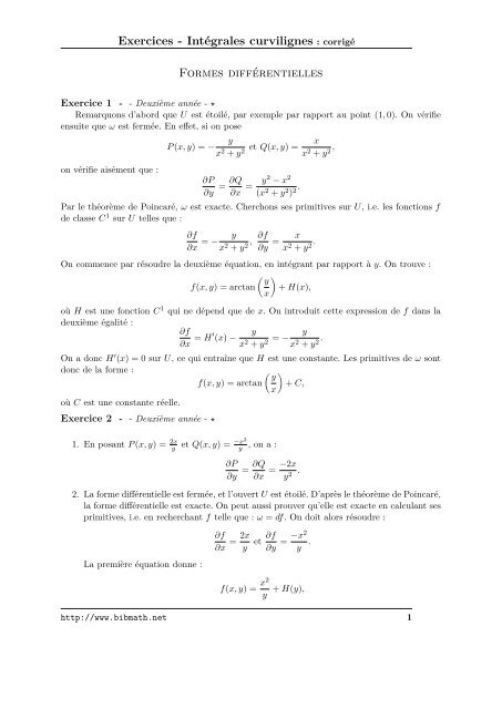 CorrigÃ©s - Bibmath
