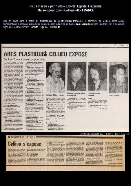 expositions - Daniel paradis - artiste