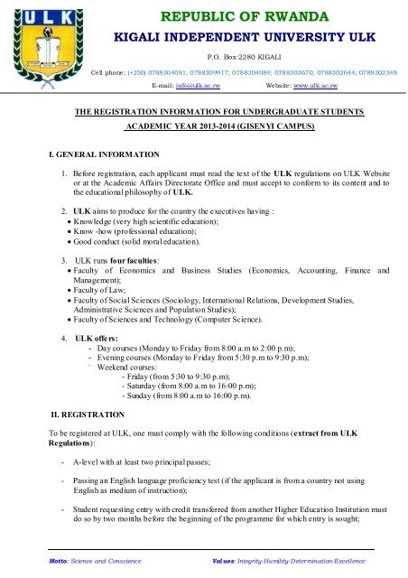 Gisenyi - Kigali Independent University ULK
