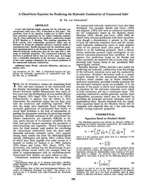Closed-form Equation for Predicting the Hydraulic Conductivity of ...