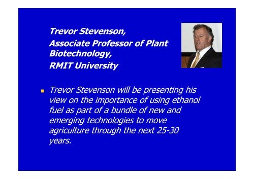 Trevor Stevenson, Food Sciences School, RMIT University - Nuffield ...