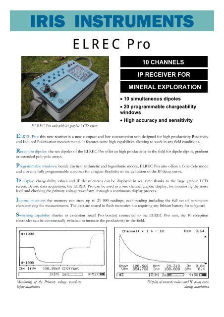 ELREC Pro - IRIS Instruments