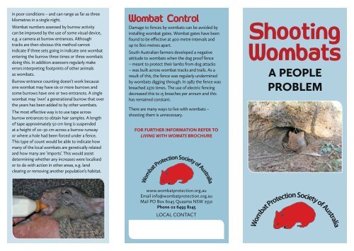 Wombat Control - Wombat Protection Society of Australia