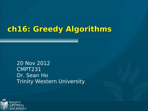 ch16: Greedy Algorithms