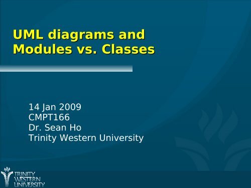 UML diagrams and Modules vs. Classes