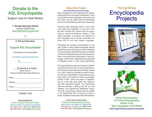 SignWriting Encyclopedia Projects