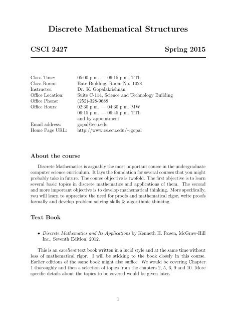 Discrete Mathematical Structures - Computer Science Discrete Mathematical Structures - Computer Science