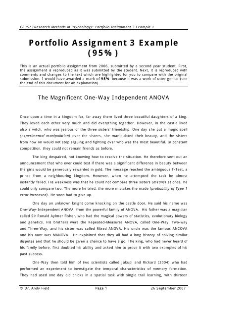 Portfolio Assignment 3 Example (95%) - Statistics Hell Portfolio Assignment 3 Example (95%) - Statistics Hell