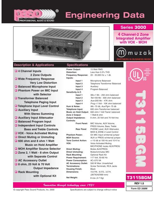 T3115BGM - Paso Sound Products