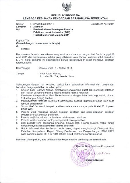 Lampiran : 2lembar - LKPP