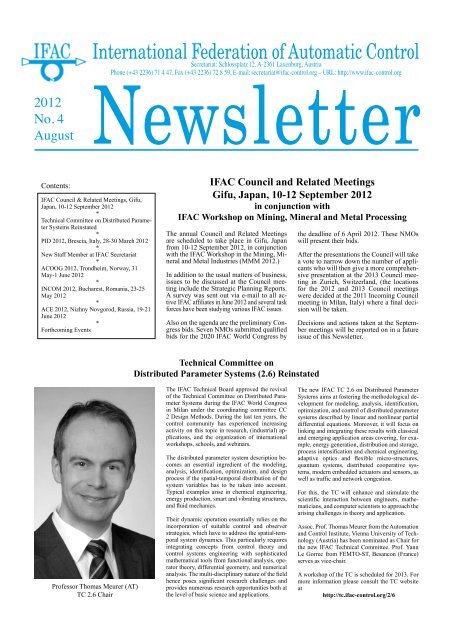 International Federation of Automatic Control - IFAC