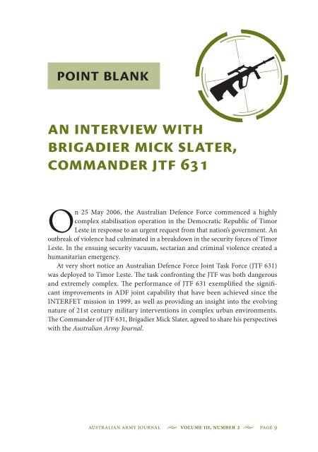 An Interview with Brigadier Mick Slater ... - Australian Army