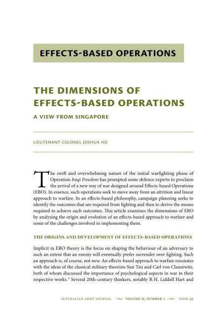 The Dimensions of Effects-based Operations: A ... - Australian Army