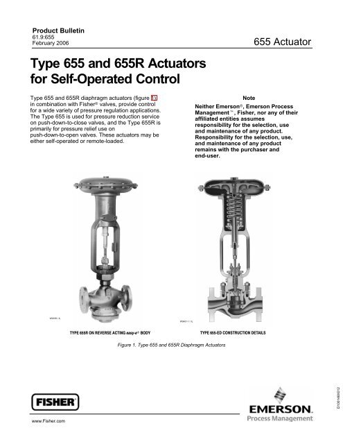 Type 655 and 655R Actuators for Self-Operated Control